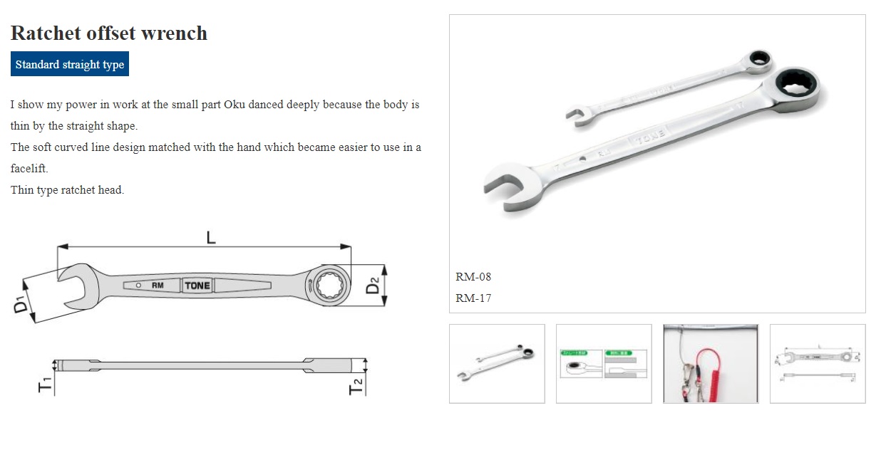 Ichiban Precision Sdn Bhd - Tone - Tone Spanner, Combination Spanner, Long mechanical offset ...